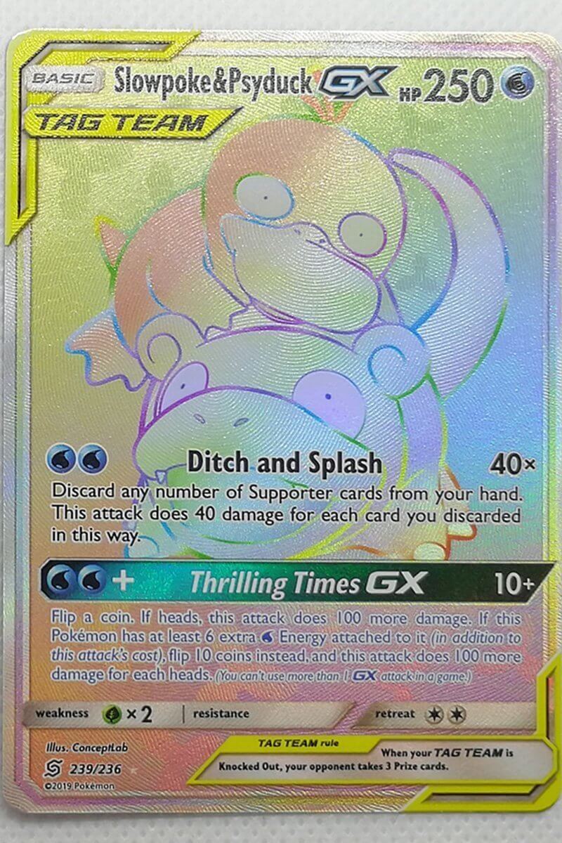 Slowpoke And Psyduck Gx 239 236 Hyper Rare Pocket Monster