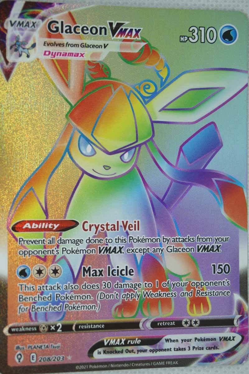 Glaceon VMAX 208/203 Hyper Rare - Pocket Monster